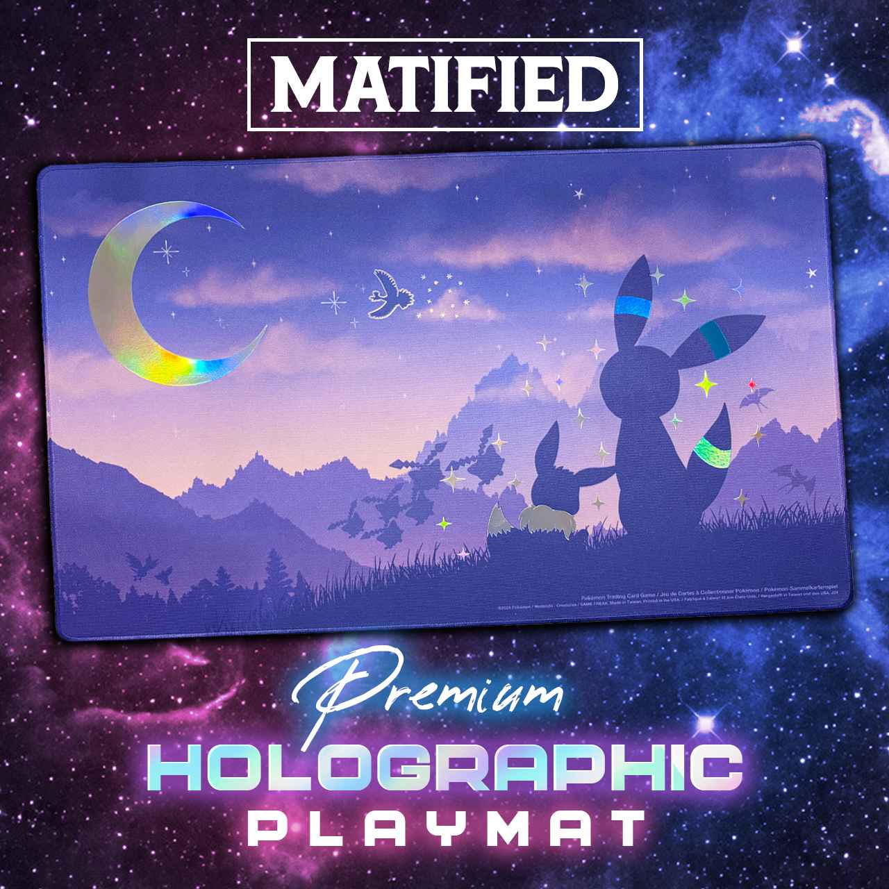 Foil "Pokémon TCG: Shiny Eevee & Umbreon Twilight" Playmat - Matified ...